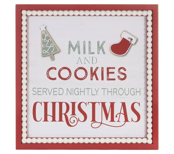 MELROSE Milk And Cookies Wall Sign 15'sq - One-color