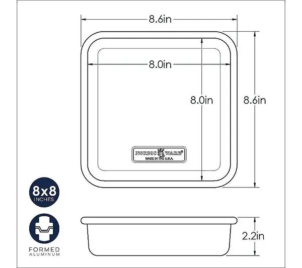 NORDICWARE Naturals 8'x8' Square Cake Pan