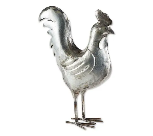 ZINGZ & THINGZ Galvanized Rooster Sculpture - One-color