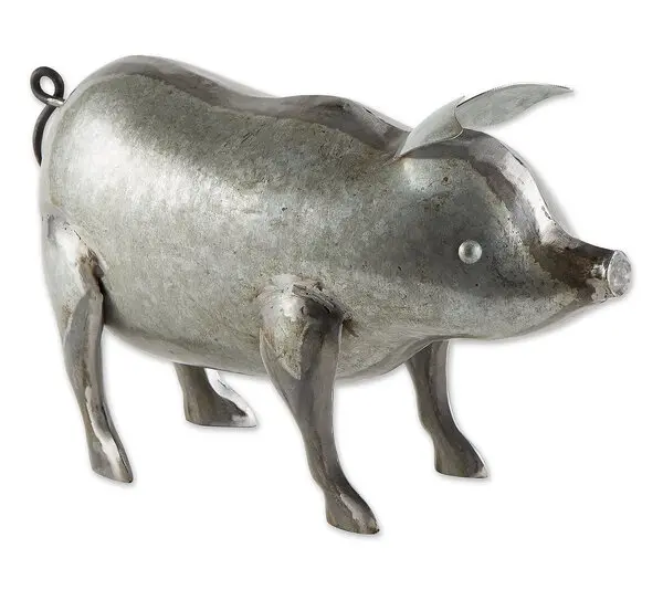 ZINGZ & THINGZ Galvanized Pig Sculpture - One-color
