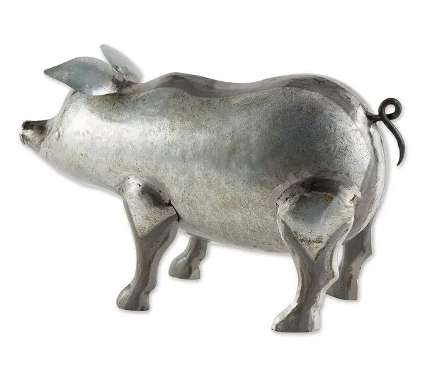 ZINGZ & THINGZ Galvanized Pig Sculpture