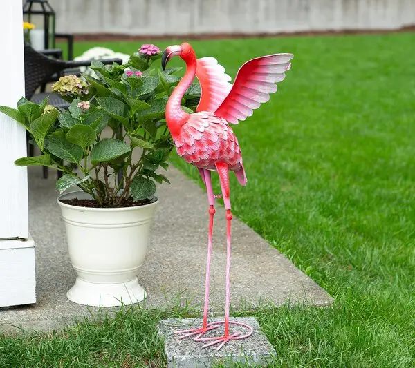 ZINGZ & THINGZ Zingz & Things Flying Flamingo Garden Statue
