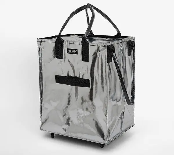 HULKEN Large Rolling Tote Bag With Zip Top Closure