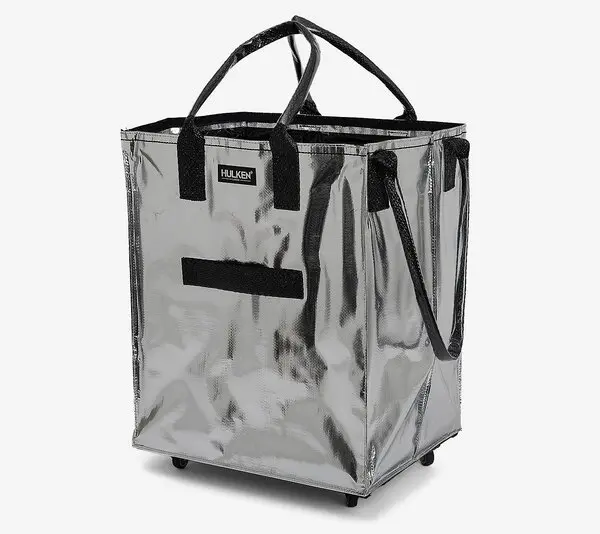 HULKEN Large Rolling Tote Bag With Zip Top Closure