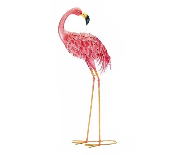 ZINGZ & THINGZ Standing Flamingo Looking Back G Arden Statue - One-color