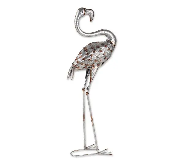 ZINGZ & THINGZ Standing Galvanized Flamingo Sta Tue - One-color
