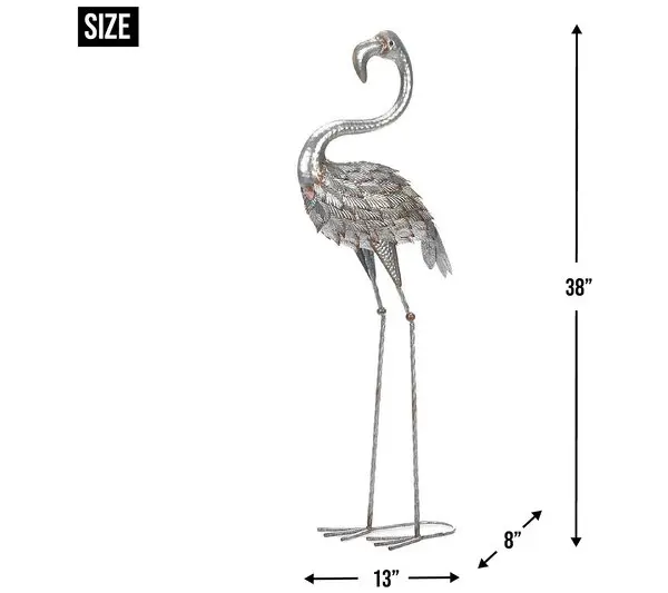 ZINGZ & THINGZ Standing Galvanized Flamingo Sta Tue