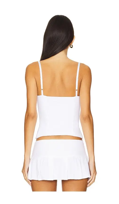 BELLA VENICE Caity Corset With Eyelash Trim - White