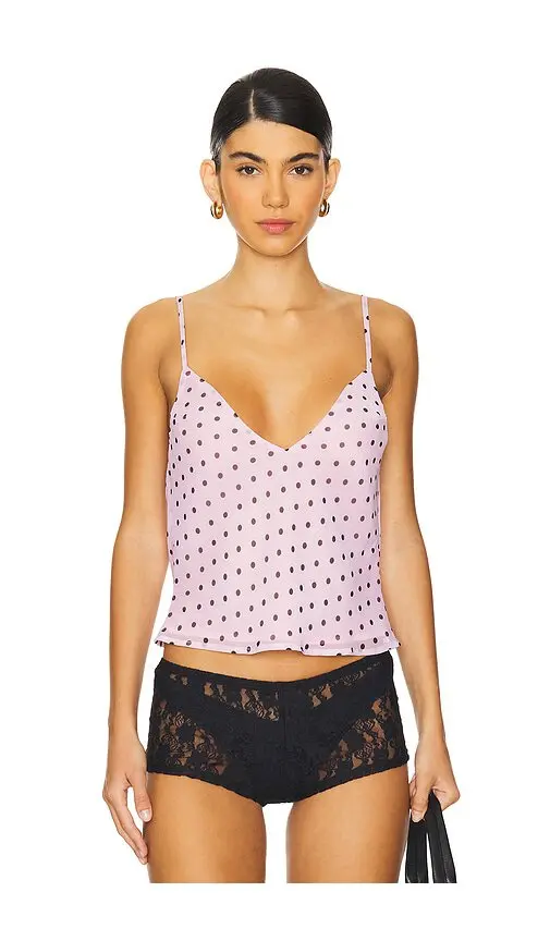 BELLA VENICE Sila Slip Top - Pink & Black
