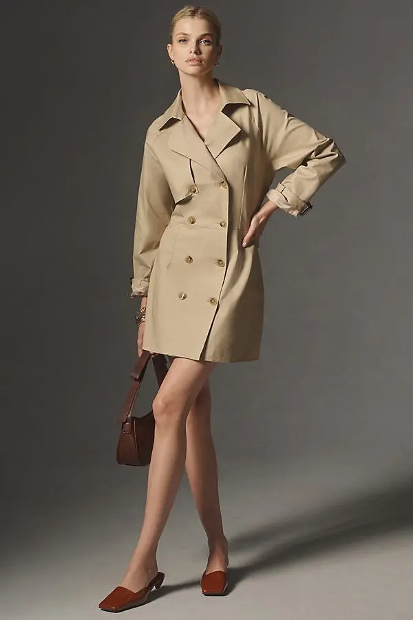 beige trench coat dress Mare Mare X In - 64% Off Winter Formal Dresses Dealers With Tags Size:7 US | 38 EU | 4.5 UK inspired design brings a