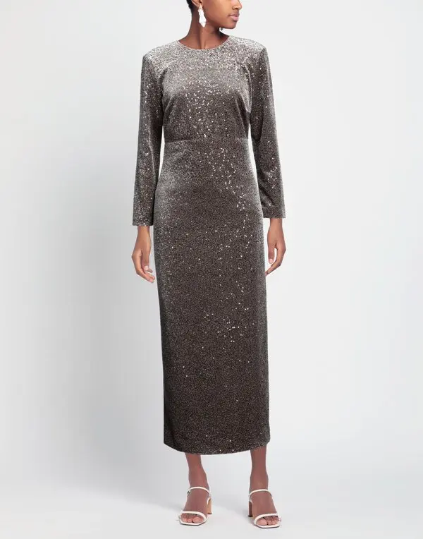 Peserico Long Sleeve Sequined Maxi Dress