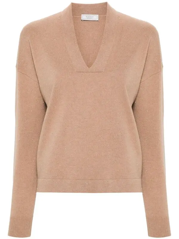 Peserico Metallic-threading Jumper - Brown