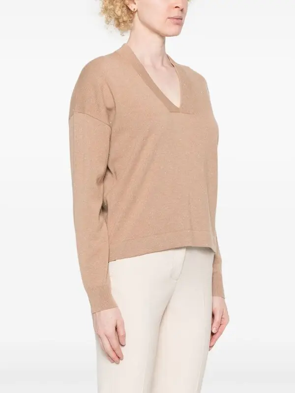 Peserico Metallic-threading Jumper - Brown
