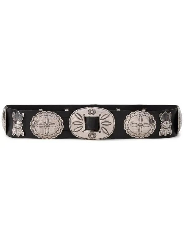 Ralph Lauren Concho Leather Belt - Black