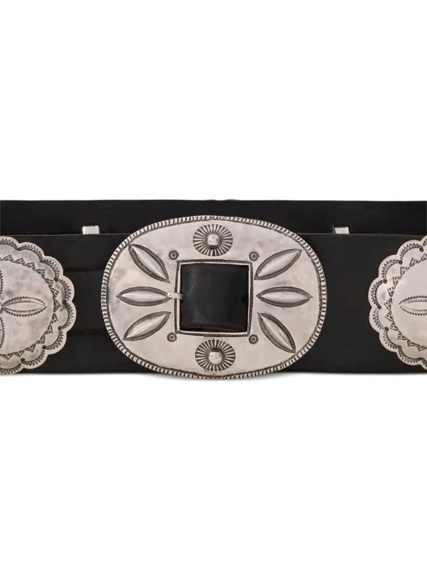 Ralph Lauren Concho Leather Belt - Black