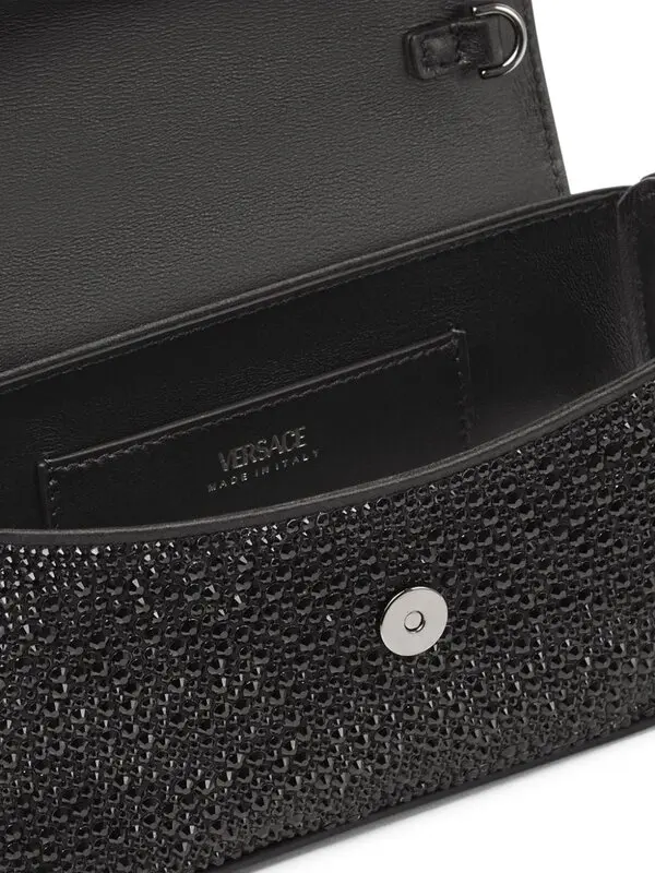 Versace La Medusa Crystal-embellished Mini Bag - Black