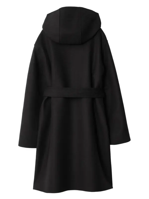 Burberry Wool Reversible Hooded Coat - Black