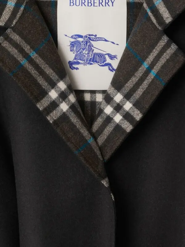 Burberry Wool Reversible Hooded Coat - Black
