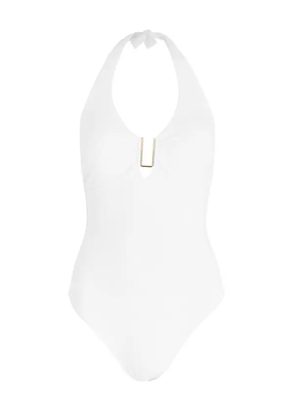 Melissa Odabash Tampa Halterneck Swimsuit - White