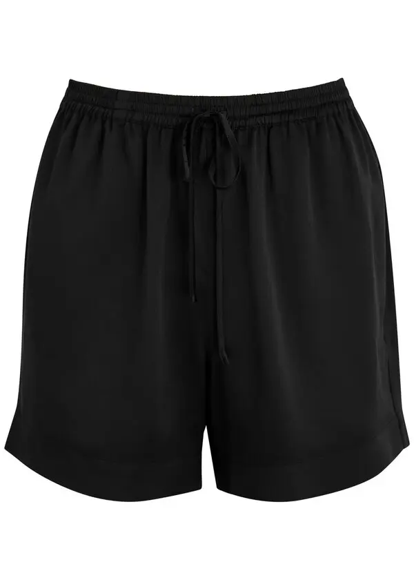 FLEUR OF ENGLAND Fleur Du Jour Silk-satin Pyjama Shorts - Black