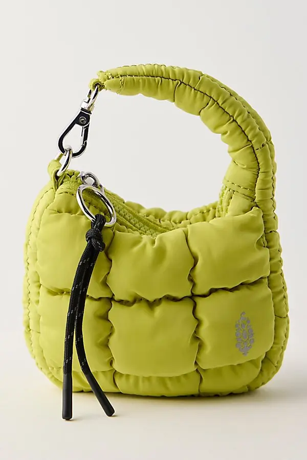 Free People Quilted Micro Pouch - Honeydew