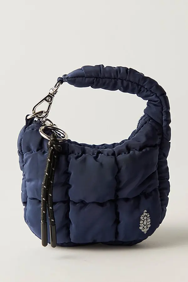 Free People Quilted Micro Pouch - Navy Baby