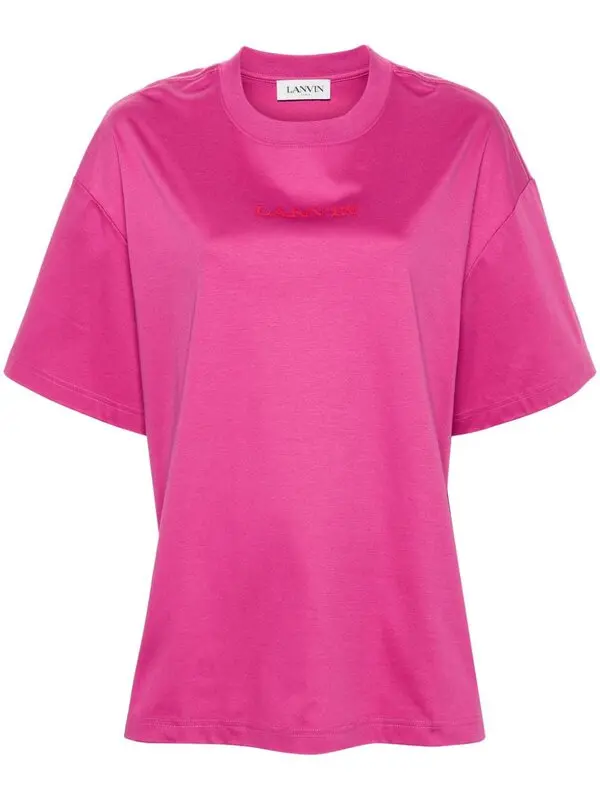 LANVIN Logo-embroidered T-shirt