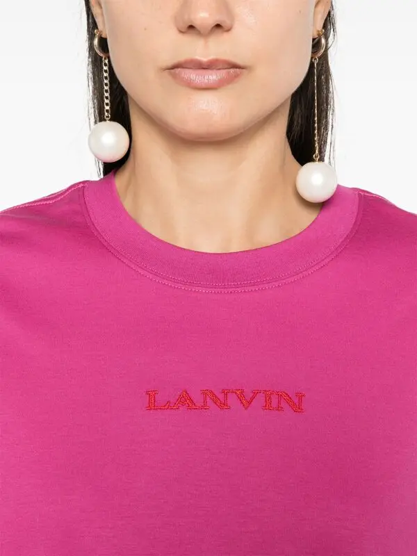LANVIN Logo-embroidered T-shirt