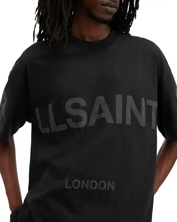 ALLSAINTS Biggy Cotton Tonal Logo Tee - Jet Black