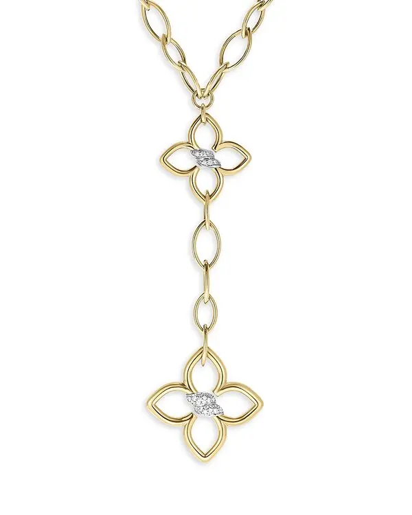 Roberto Coin 18k Yellow Cialoma Diamond Flower Lariat Necklace - Gold