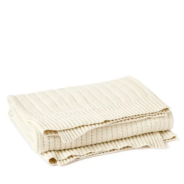 COYUCHI Casa Loma Cotton Knit Throw - Undyed