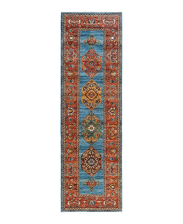 Bloomingdale'S Serapi M1993 Runner Area Rug, 2'7 X 8'7 - Light/blue