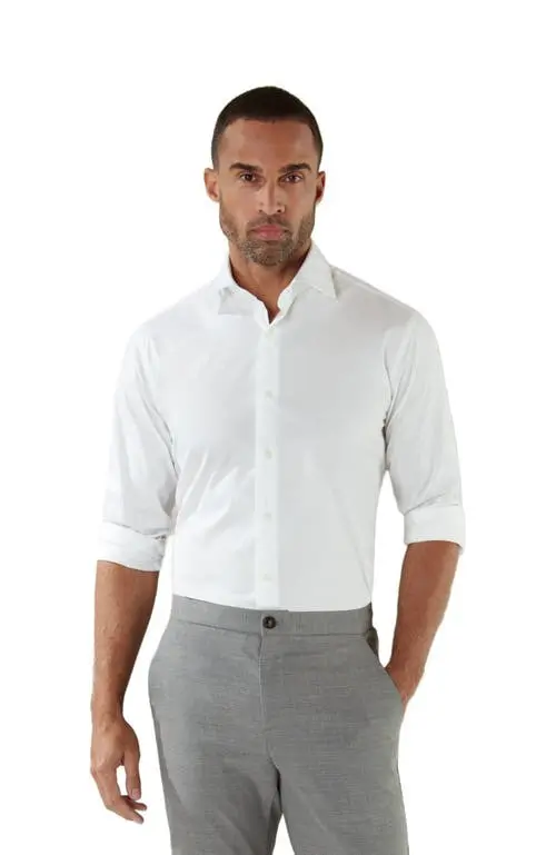 Robert Talbott Reynolds Solid Poplin Dress Shirt - White