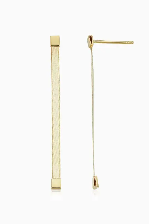 ORADINA 14k Park Avenue Herringbone Drop Earrings