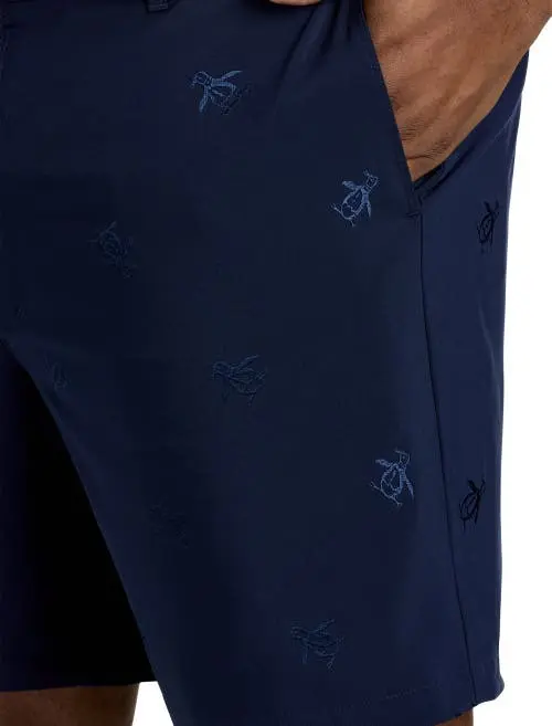 ORIGINAL PENGUIN Big & Tall Space Dyed Embroidered Shorts