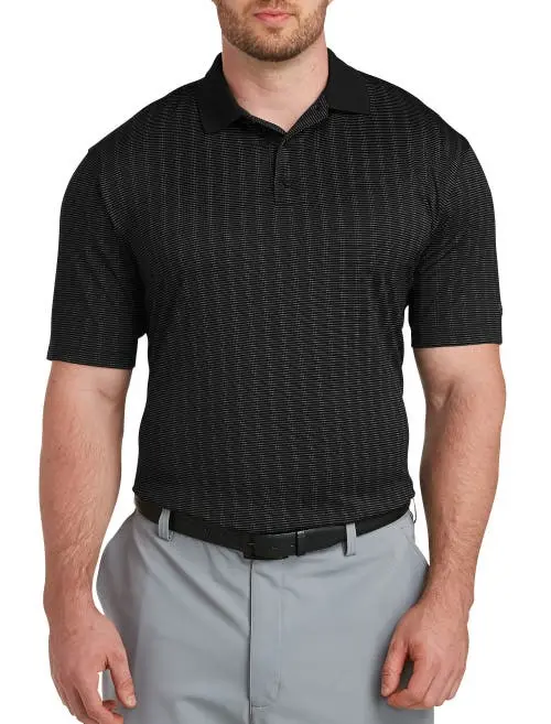 REEBOK Big & Tall Golf Speedwick Stripe Polo Shirt - Black