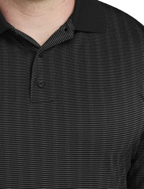 REEBOK Big & Tall Golf Speedwick Stripe Polo Shirt - Black