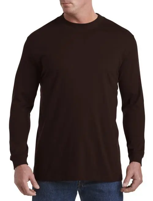 HARBOR BAY BY DXL Long-sleeve Moisture-wicking Shirt - Java