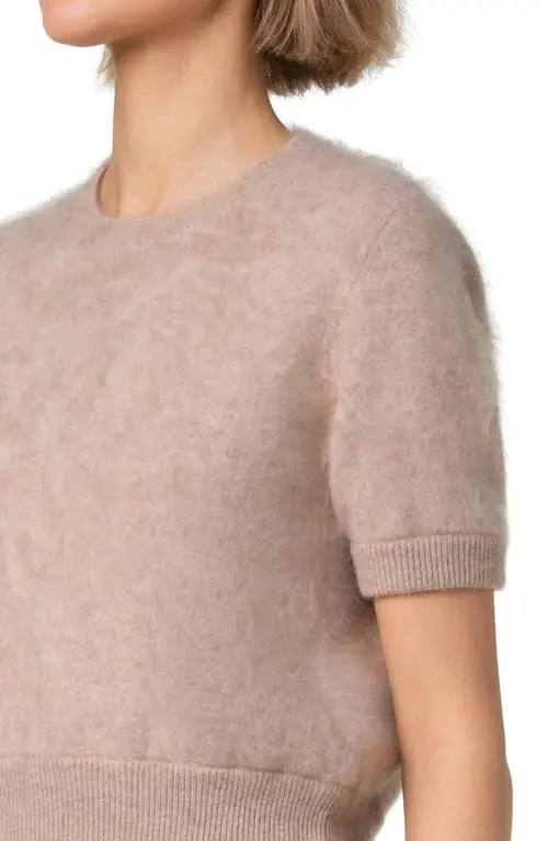 Akris Short Sleeve Brushed Cashmere Sweater