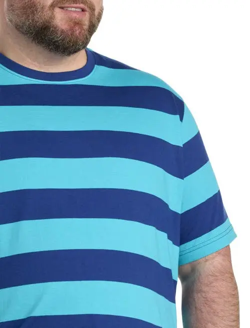 HARBOR BAY BY DXL Big & Tall Performance Striped T-shirt