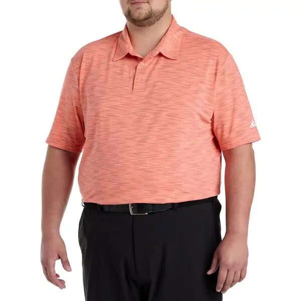 Adidas Big & Tall Spacedye Golf Polo Shirt - Coral Fusion