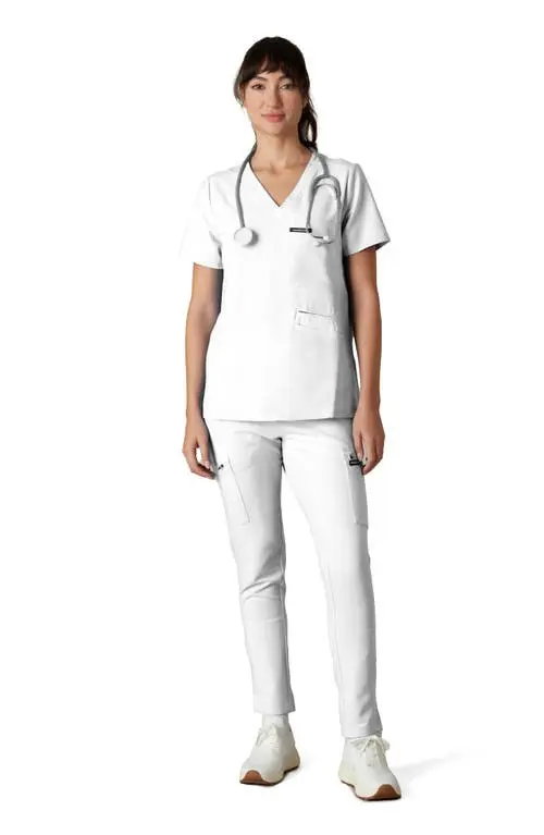 MEMBERS ONLY Palermo 4-pocket Scrub Top - White