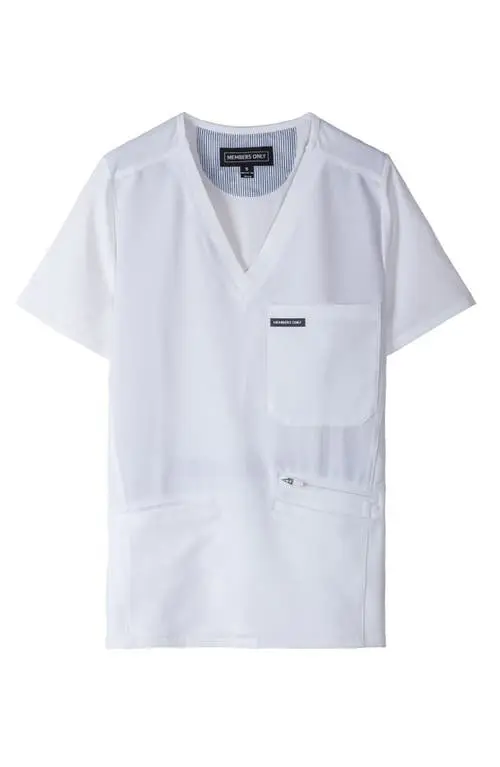 MEMBERS ONLY Palermo 4-pocket Scrub Top - White