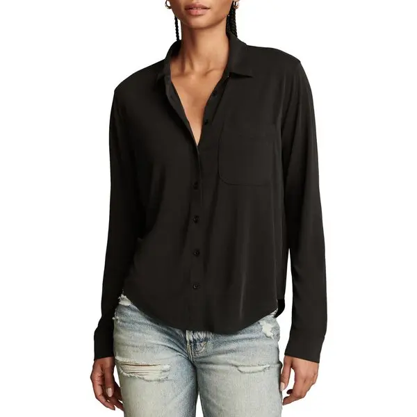 Lucky Brand Sandwash Shirt - Jet Black