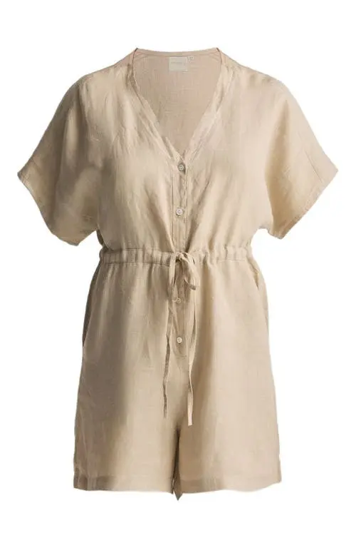 REISTOR V-neck Romper - Neutral Beige