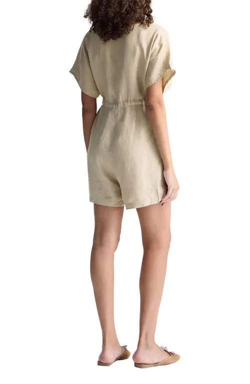 REISTOR V-neck Romper - Neutral Beige