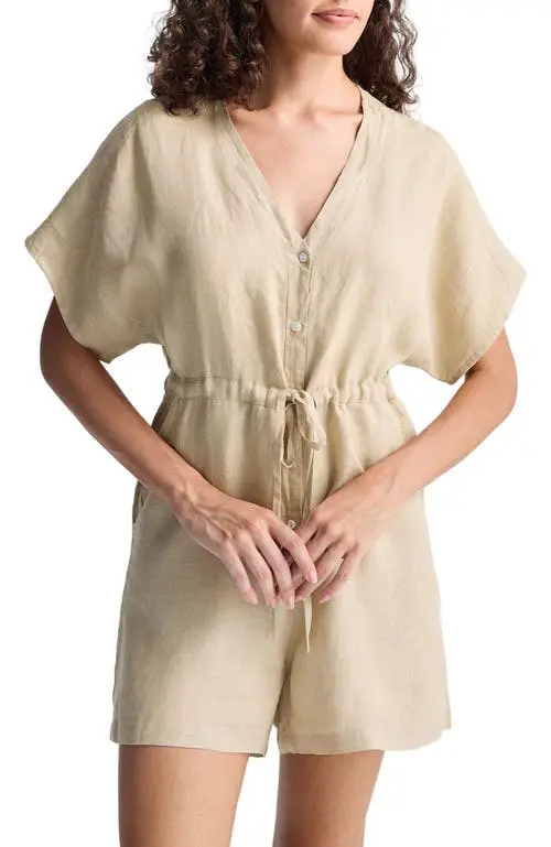 REISTOR V-neck Romper - Neutral Beige