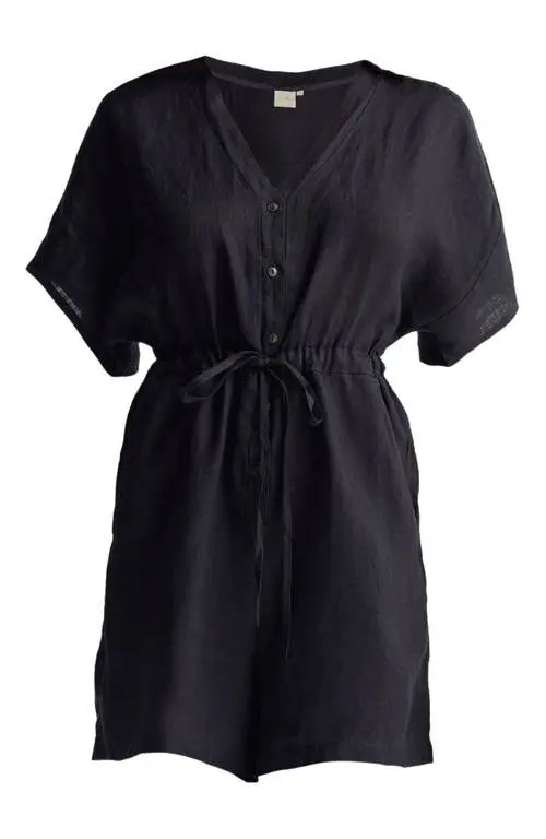 REISTOR V-neck Drawstring Romper - Solid