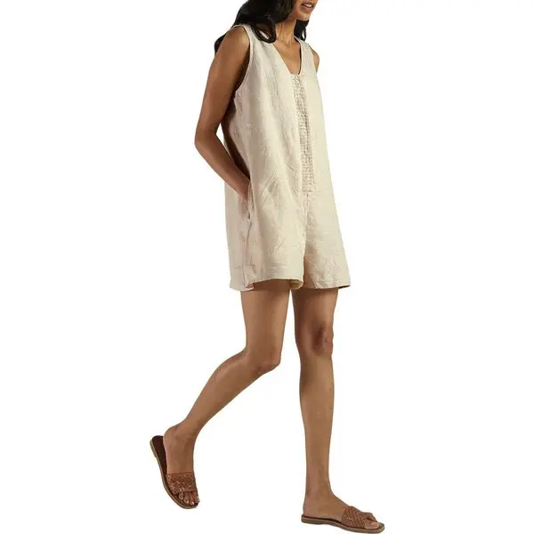 REISTOR Relaxed Fit Hemp Romper - Beige