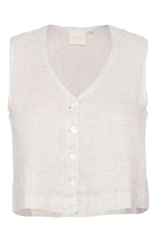 REISTOR Cropped Linen Vest Top